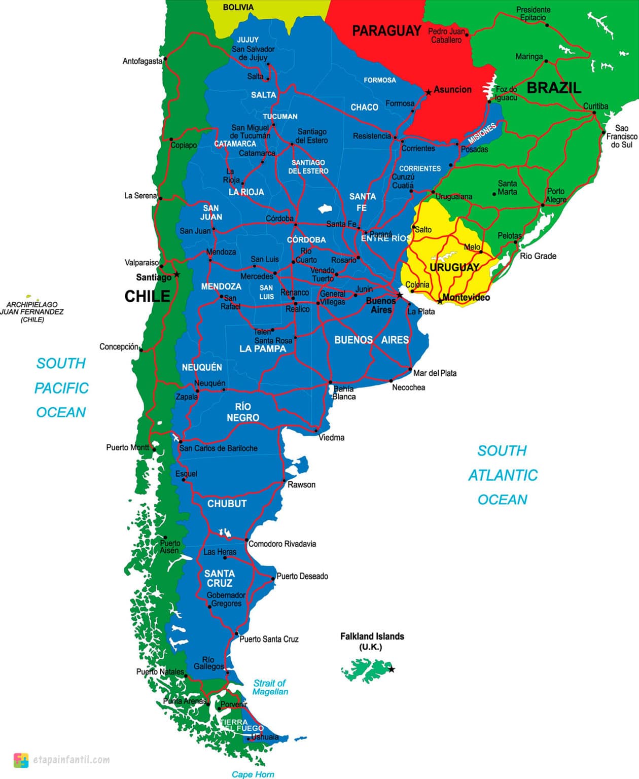 Mapas de Argentina - Etapa Infantil